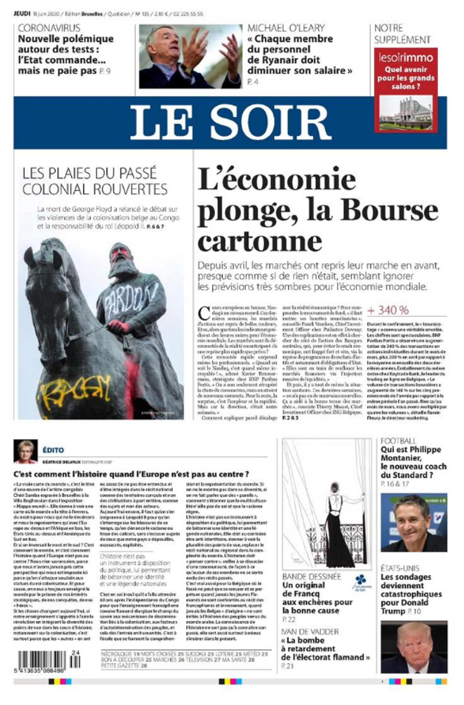 La revue de presse : Déboulonner les statues de Léopold II, est-ce la ...