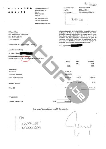 Voici le dernier élément à charge: la facture du cabinet d'avocats à la ...