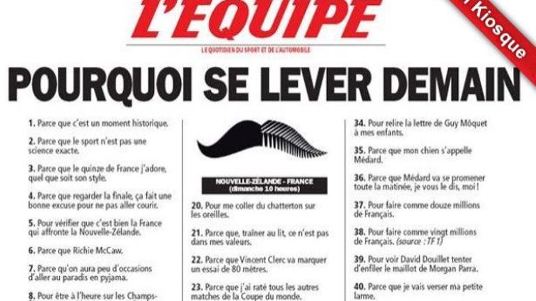 La Une bourrée d'humour de L'Équipe