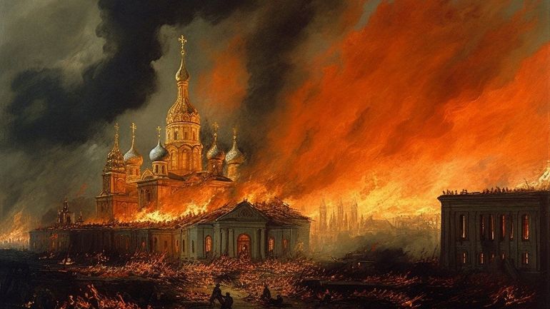 'The Kremlin is Burning' : des illustrations par Midjourney dans le style des plus grands ...